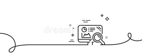 Seo Statistics Line Icon Search Engine Sign Continuous Line With Curl Vector Stock Vector