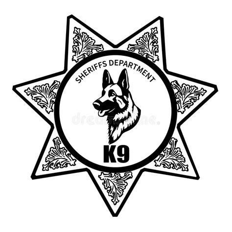 K9 Police Star Sheriff Office Vector Illustration Stock Vector