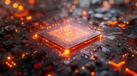 Quantum Computer Concept With CPU Processor Stock Illustration Illustration Of Base