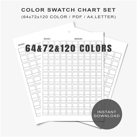 Printable Color Swatch Chart