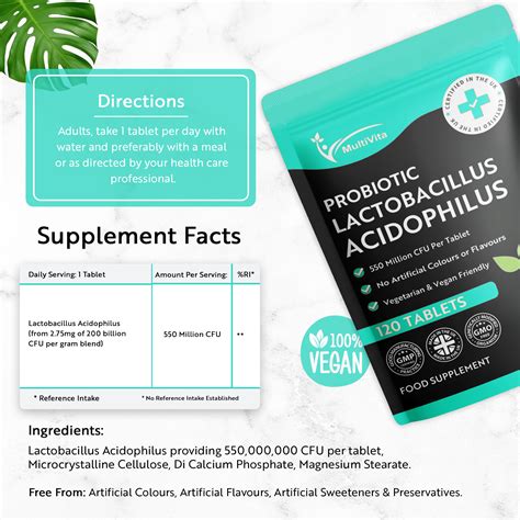Probiotic Lactobacillus Acidophilus Tablets Multivita