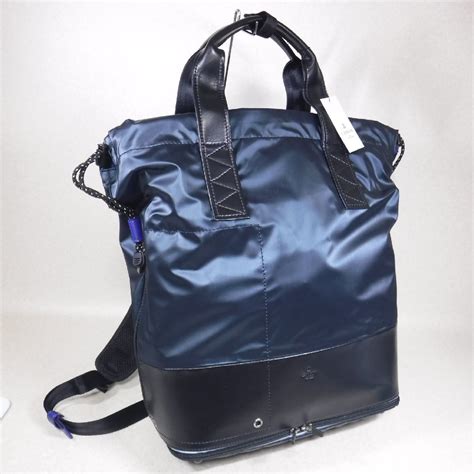 【未使用】bb598 ランバンオンブルー 定価29700円 新品 2way B4 リュック And トートバッグ 575722 グロス 紺ネイビー