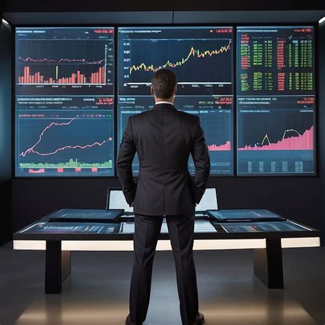 Business Person Looking At Finance Graphs Premium Ai Generated Image