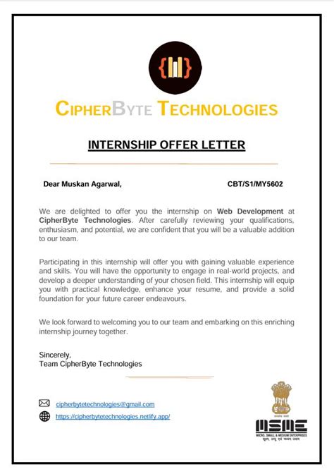 Muskan Agrawal On Linkedin Cipherbyteinternship Webdevelopment Excitedtolearn Cipherbytetech