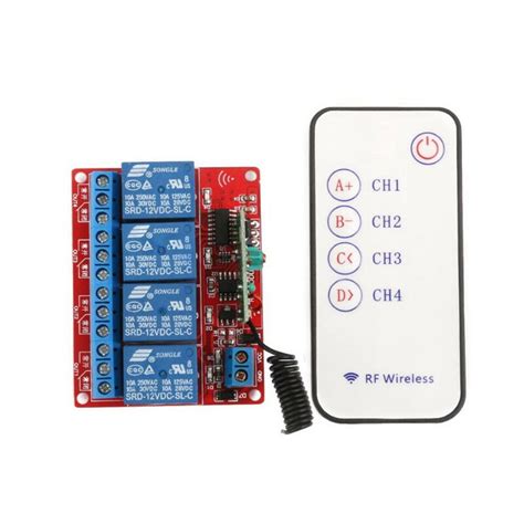 Taidacent 4 채널 12v Rf 릴레이 스위치 433mhz 무선 원격 제어 스위치 모터 펌프 용 라이트 4 채널 릴레이