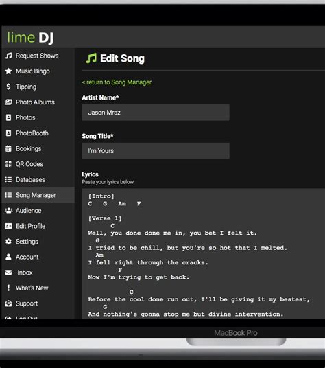 Lime DJ Add Song Lyrics