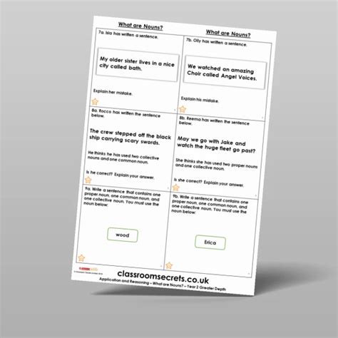 Year 2 What Are Nouns Application And Reasoning Resource Classroom Secrets