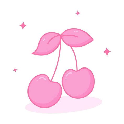 Pink Cherry Clipart Y2k Nostalgia Aesthetic