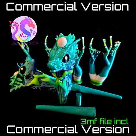 Stl File Pearl Wisp Dragon Wand Commercial Version 🐉 3mf ・3d Print