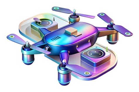 Holographic Drone With Floating Flight Data And Copy Space Concept As A