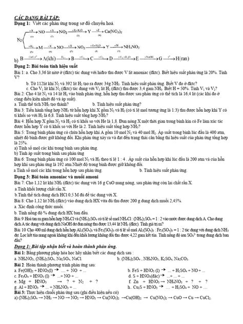 CÁc DẠng BÀi TẬp Nito VÀ Hop Chat Pdf