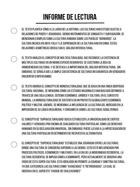 Informe De Lectura Pdf