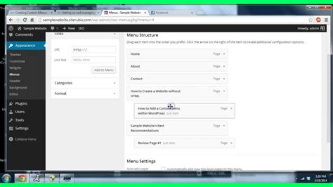 Wordpress Menus Tutorial Using Custom Menus Youtube