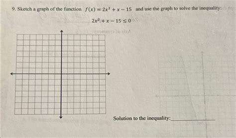 Solved Sketch A Graph Of The Function F X 2x2 X 15 And Use Chegg Com