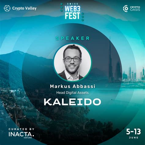 Were Excited To Have Markus Abbassi Head Of Digital Assets At Kaleido Privatbank Ag As A