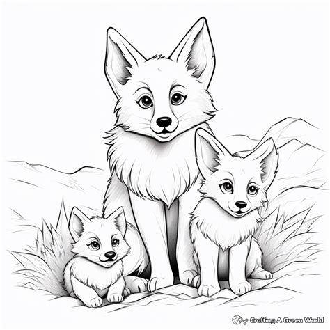 Realistic Fox Coloring Pages Free