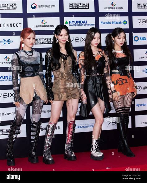 26 June 2021 Seoul South Korea South Korean K Pop Girl Group Aespa