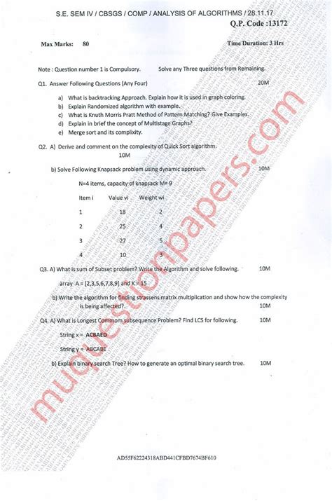 se comps sem4 aoa dec17 s sem iv cbsgs comp analysis of algorithms