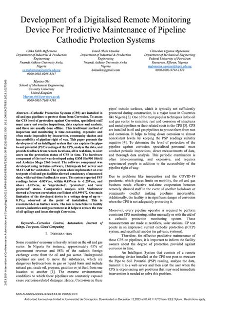 development of a digitalised remote monitoring device for predictive