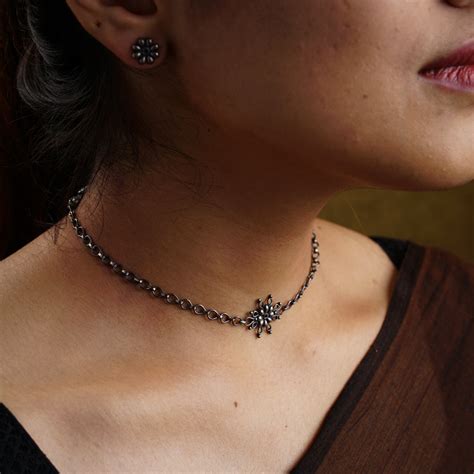 Silver Handmade Choker Set