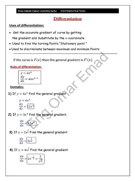 Differentiation Edexcel Pdf