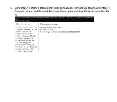 Solved Using Argparse Create A Program That Takes As Input