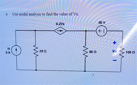 solved use nodal analysis to find the value of vx