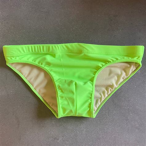 Mens Electric Lime Neon Swim Brief Mens Swim Brief Etsy