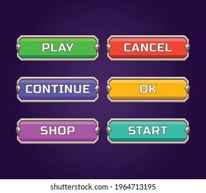 Game Ui Set Buttons Gui Build Stock Vector Royalty Free 1964713195 Shutterstock