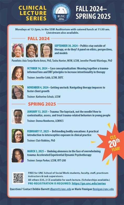 Join Us In Celebrating 20 Years Of The Clinical Lecture Series At The Unc School Of Social Work