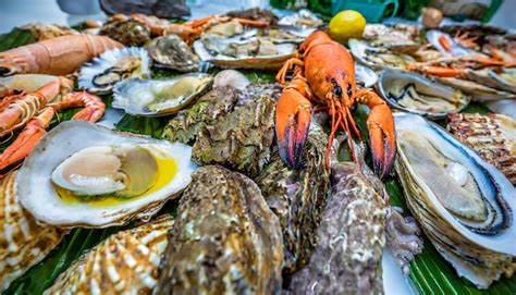 Premium Ai Image Fish And Shellfish Healthy Food