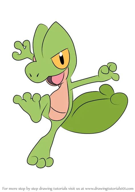 Learn How To Draw Treecko From Pokemon Pokemon Step By Step Drawing Tutorials