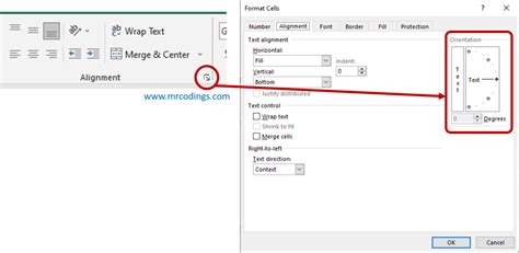 Ms Excel 012 Advance Text Orientation In Ms Excel Rotate Text To Any Direction Hindi