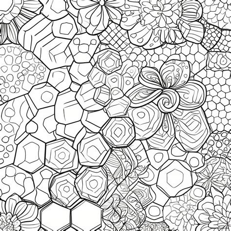 Colorful Hexagon Patterns Coloring Page 48214 38484