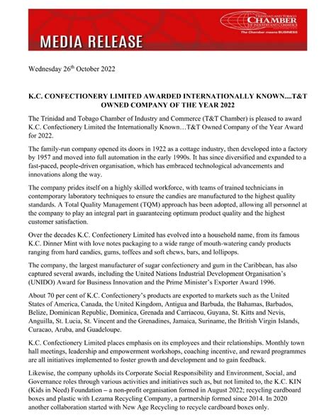 Kccandy Kcconfectionery Companyoftheyearaward2022 Chamberofcommerce
