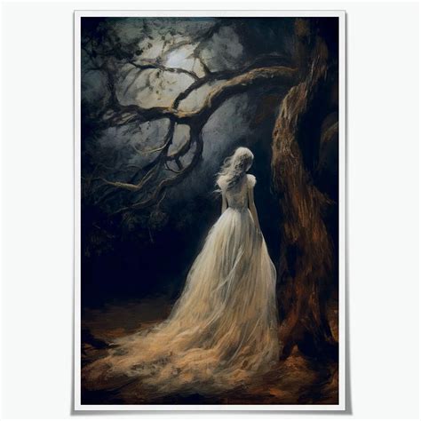 Lxhb Gothic Home Wall Art The Lost Lady Of The Forest Dark Academia Art