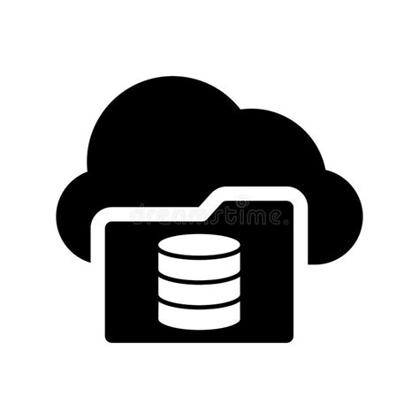File Storage Cloud Database Outline Icon Line Art Vector Stock