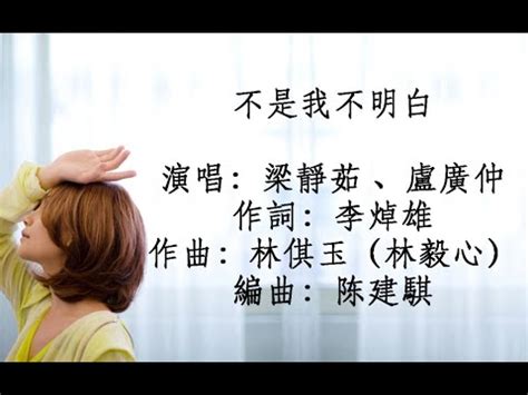 梁靜茹盧廣仲 不是我不明白 （動態歌詞） Youtube