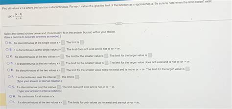 Solved Find All Values Xa Where The Function Is Solved Find All Values Xa Where The Function Is