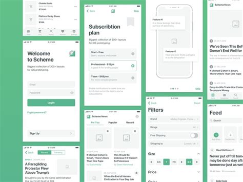 Scheme Ios Wireframe Kit Wireframe Kit Wireframe Ui Design