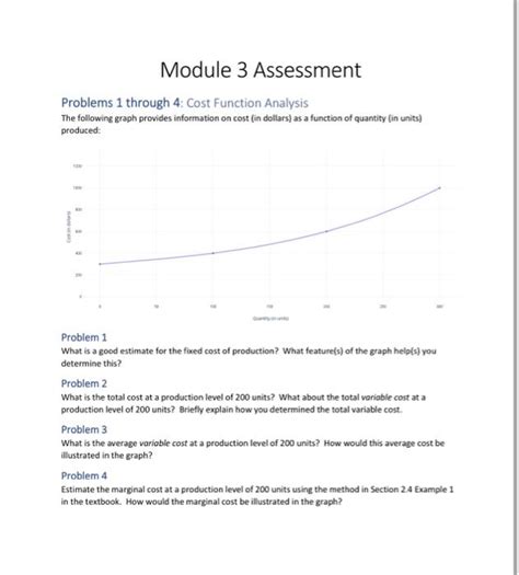 Solved Module 3 Assessment 3 Problems 1 Through 4 Cost