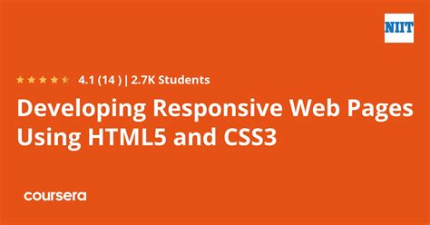 developing responsive web pages using html5 and css3 coursera