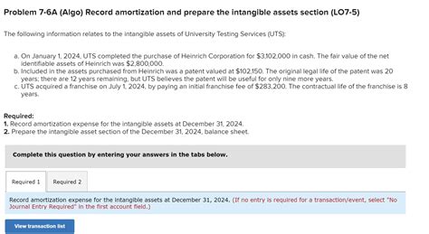Solved Problem A Algo Record Amortization And Prepare Chegg