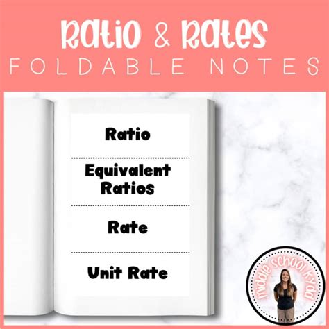 Ratio And Rates Foldable Guided Notes Interactive Notebook Math