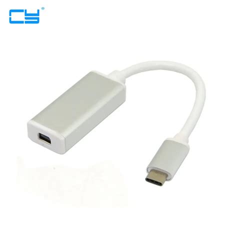 USB C USB 3 1 Type C To Mini DisplayPort DP 1080p HDTV Adapter Cable With Silver Case For 2015