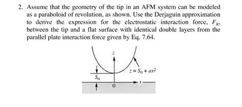 Solved Assume That The Geometry Of The Tip In An Afm System Can Be