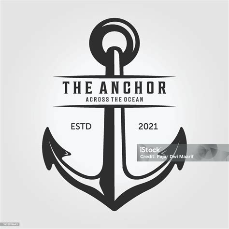 앵커 선박 로고 벡터 빈티지 선원의 일러스트 디자인 및 바다 개념의 모험 가시에 대한 스톡 벡터 아트 및 기타 이미지 가시
