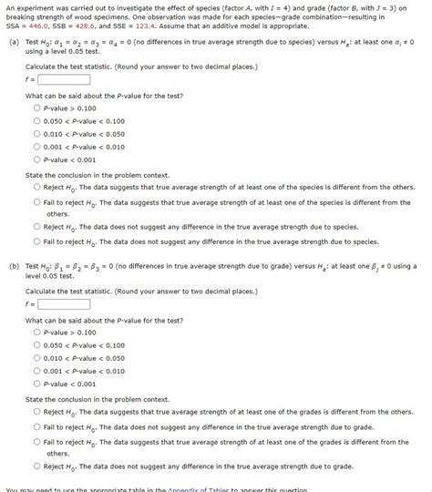 Solved An Experiment Was Carried Out To Investigate The Chegg