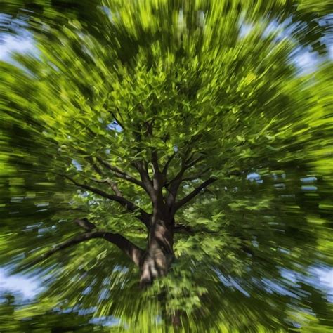 Trees With Motion Blur Premium Ai Generated Image
