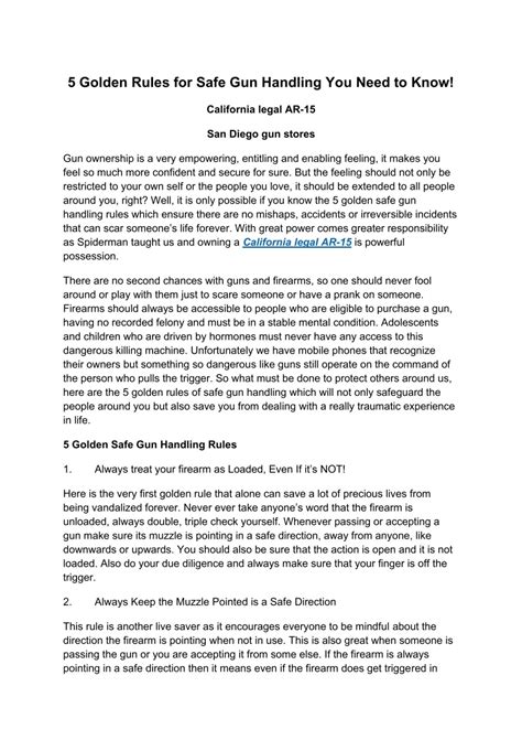 5 Golden Rules For Safe Gun Handling You Need To Know